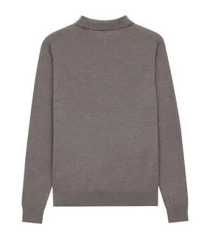 Saint Laurent Wool Long-sleeve Polo Sweater