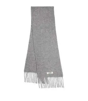 Jacquemus Mohair-alpaca-wool Logo Scarf - Grey