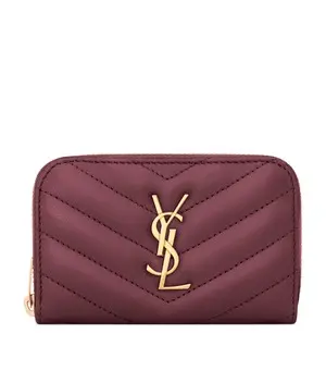 Saint Laurent Lambskin Cassandre Wallet - Burgundy