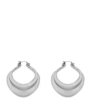 Saint Laurent Double Hoop Earrings - Metallic