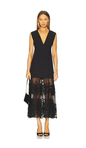 Sea Arielle Lace V-neck Midi Dress