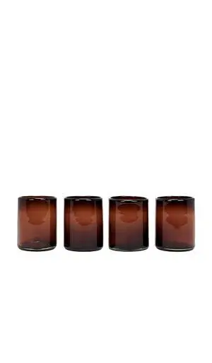 VERVE CULTURE Set Of 4 Tamarind Handblown Glasses - Brown