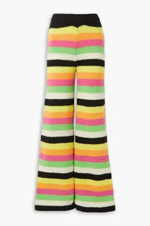 Gabriela Hearst Liu Striped Cashmere Flared Pants