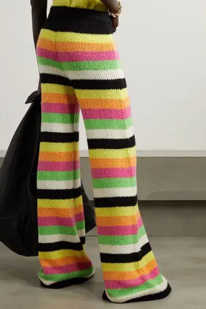 Gabriela Hearst Liu Striped Cashmere Flared Pants