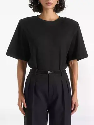 Manière De Voir Sculpting Shoulder Pad T-shirt Bodysuit - Black