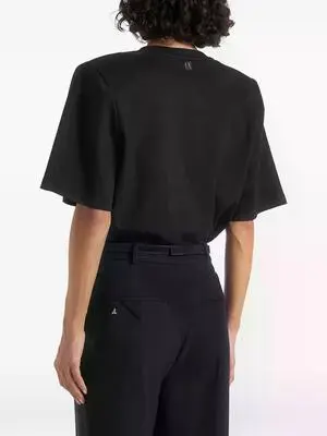 Manière De Voir Sculpting Shoulder Pad T-shirt Bodysuit - Black