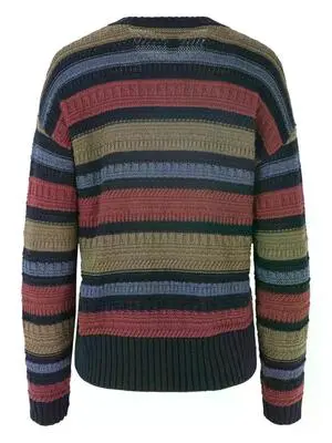 Autumn Cashmere Striped Crew-neck Sweater