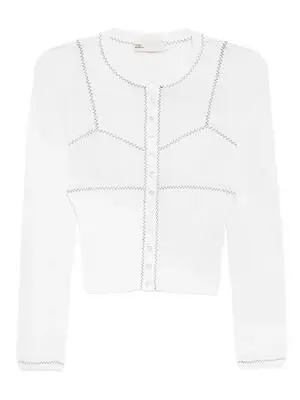 Tory Burch Mesh Cardigan - White