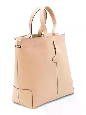 TOD'S Small Leather Top-handle Tote - Neutrals