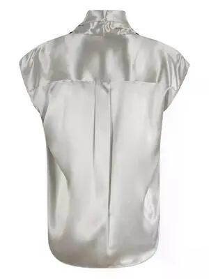 Alberta Ferretti Draped Satin Top - Grey