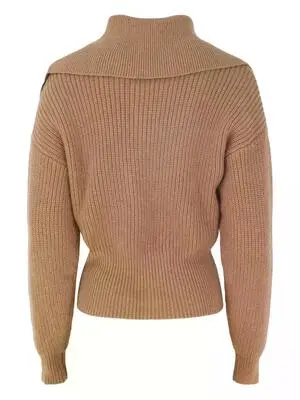 Autumn Cashmere Folded-collar Ribbed Sweater