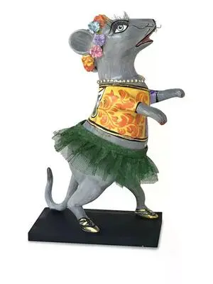 TOMS DRAG Flower-crown Ballerina-mouse Sculpture - Grey