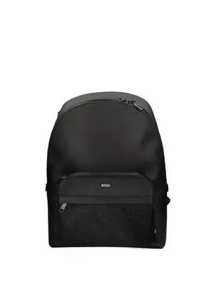 Emporio Armani Patterned-panel Backpack - Black