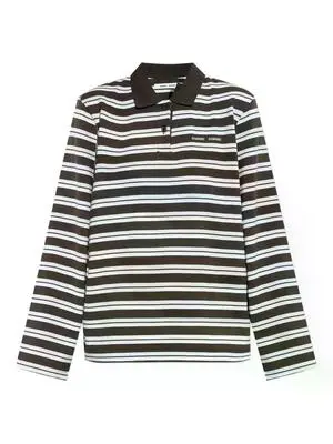 SAMSOE SAMSOE Sandover Striped Long-sleeve Polo Shirt