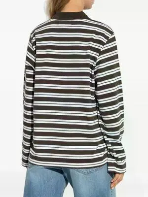 SAMSOE SAMSOE Sandover Striped Long-sleeve Polo Shirt