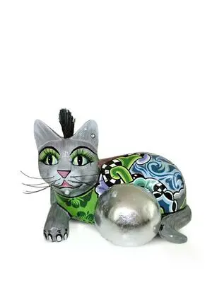 TOMS DRAG Mohawk-detail Cat Sculpture - Grey