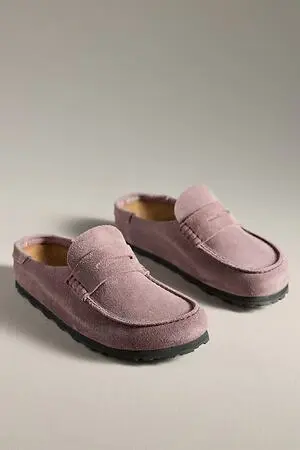 BIRKENSTOCK Naples Suede Clogs - Faded Purple