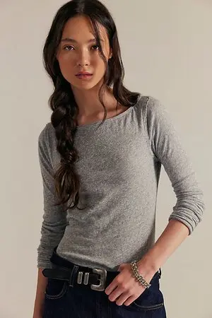 Women's Gray Long Sleeve Shirts