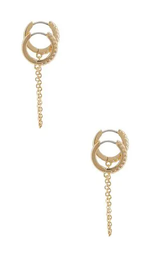 Ettika Double Piercing Crystal Cuff Earrings