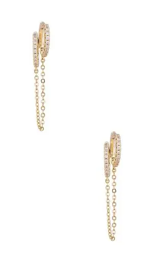 Ettika Double Piercing Crystal Cuff Earrings