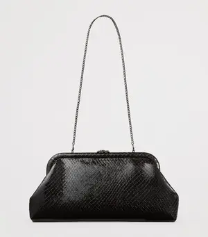 JIMMY CHOO Skylar Snake-embossed Leather Clutch Bag