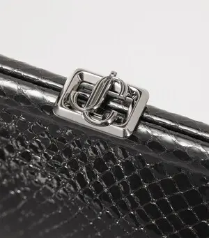 JIMMY CHOO Skylar Snake-embossed Leather Clutch Bag