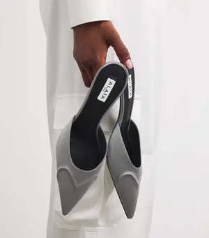 Alaïa Satin Heeled Mules