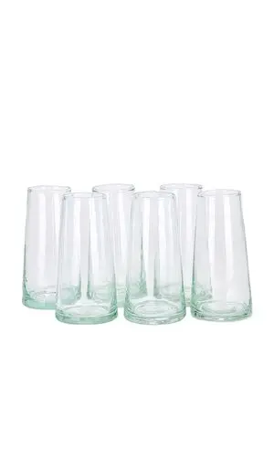 VERVE CULTURE Set Of 6 Champagne Glass In White - Clear