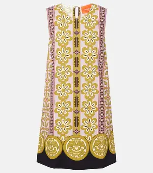 La DoubleJ Printed Stretch Tunic Satin Minidress