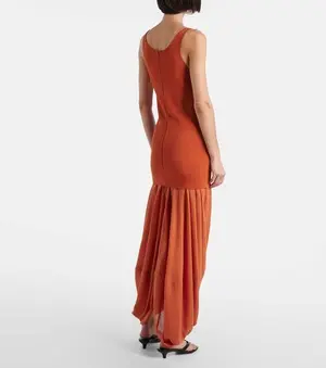 TOTEME Cocoon Jersey Midi Dress - Orange