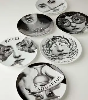 FORNASETTI Tema E Variazioni N.359 Pisces Wall Plate - Black