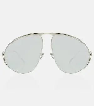 Loewe Hillock Aviator Sunglasses - Silver