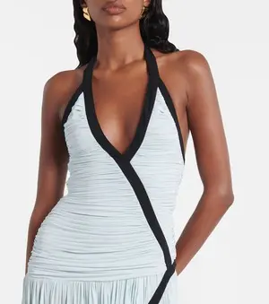 Christopher Esber Suspended Ruched Jersey Maxi Dress
