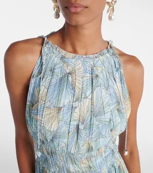Veronica Beard Yardley Floral Pleated Chiffon Gown - Multicoloured