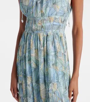 Veronica Beard Yardley Floral Pleated Chiffon Gown - Multicoloured