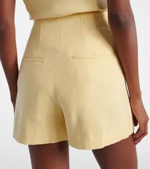 Veronica Beard Brit High-rise Linen-blend Shorts