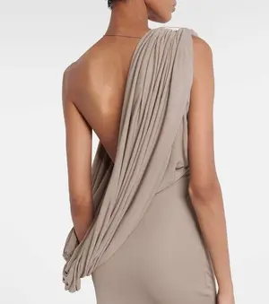 Christopher Esber Aiba Draped One-shoulder Jersey Gown