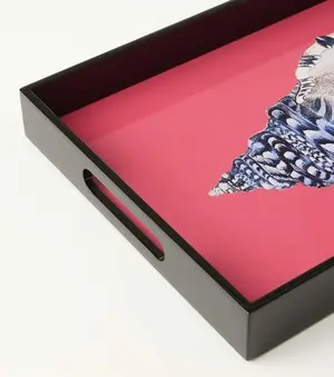 LES-OTTOMANS Shell Lacquered Wooden Tray