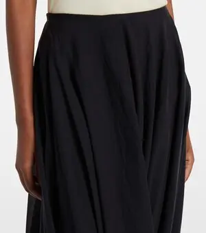 TOTEME Draped Midi Skirt - Black