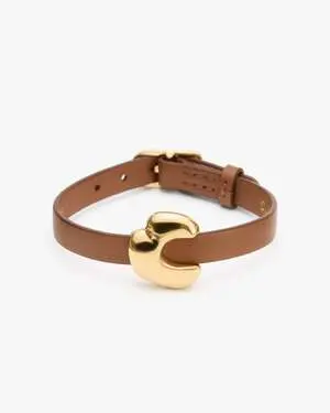 Cuyana Celestia Leather Bracelet Dark Chestnut