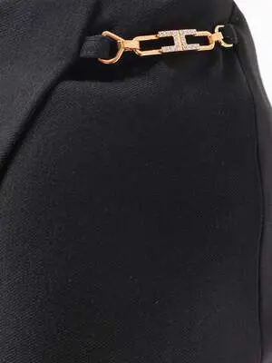 Elisabetta Franchi Asymmetrical Viscose And Wool Skirt