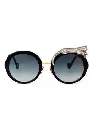 Anna-Karin Karlsson Rose Et La Roue Crystal-embellished Sunglasses - Gold