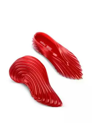 Melissa X Diesel Ad Quantum Wave-pattern Sneakers - Red