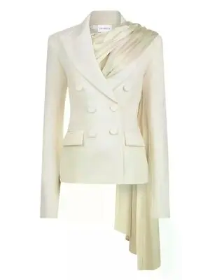 Nina Ricci Draped-scarf Double-breasted Blazer