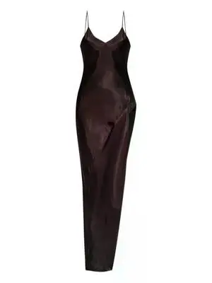 Vetements Side-slit Slip Maxi Dress - Brown