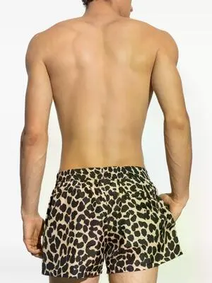 Balmain Leopard-print Drawstring Swim Shorts