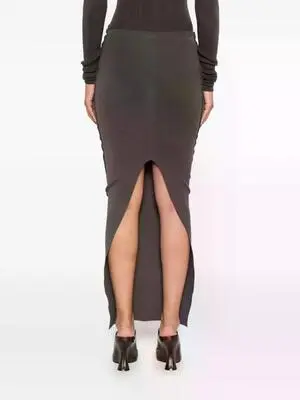 Rick Owens Centre-seam Knit Midi Skirt - Grey