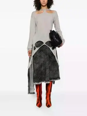 Rick Owens Slashed Back-detail Sweater - Grey