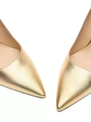 STUART WEITZMAN 100mm Leather Pointed-toe Pumps - Metallic