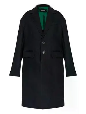 Dsquared2 Buttoned Wool-blend Coat - Black